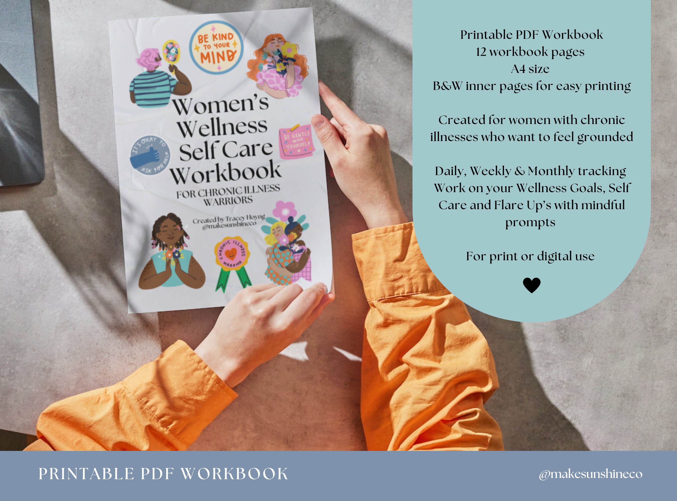 Women’s Wellness Self Care Workbook for Chronic Illness Warriors ...