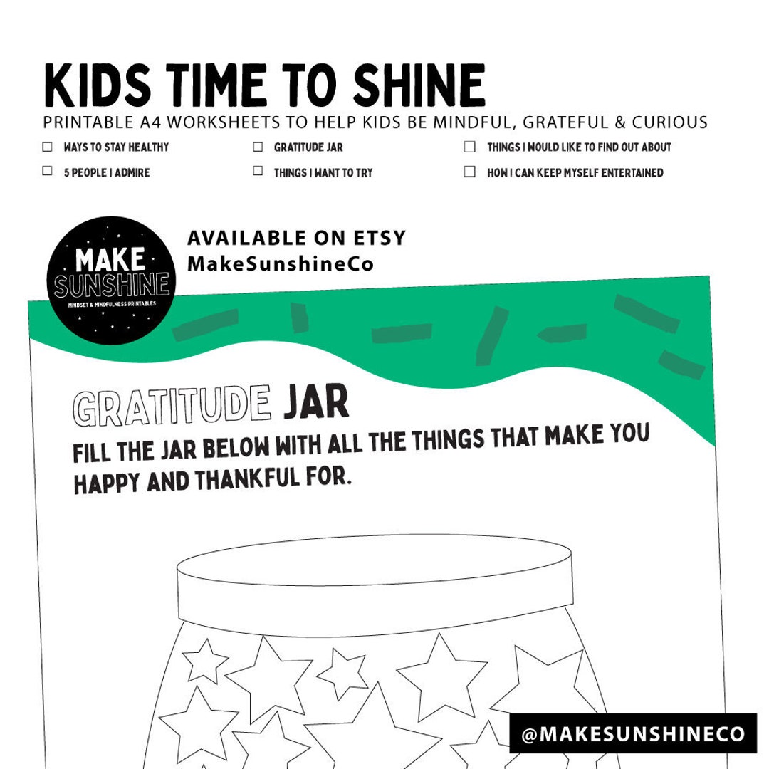 Printable KIDS Worksheets for Mindfulness, Gratitude & Curiousity ...