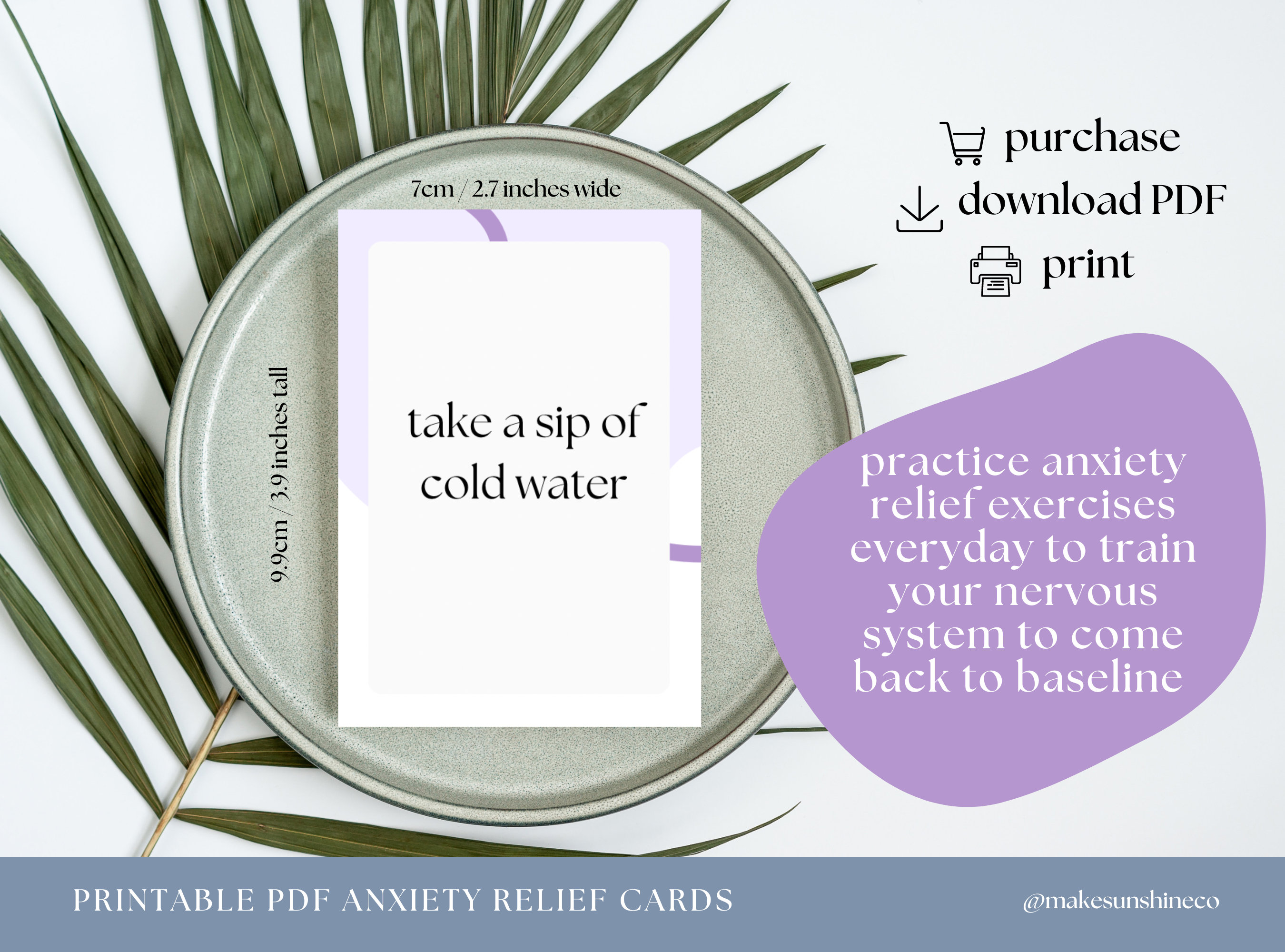 Printable Anxiety Support Prompt Cards, Mindfulness Vagus Nerve ...