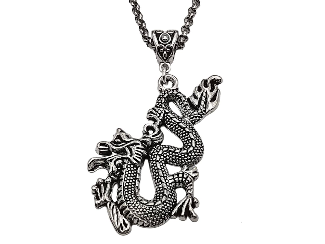 Dragon Necklace, Dragon Jewellery, Chinese Dragon Pendant, Male Energy ...