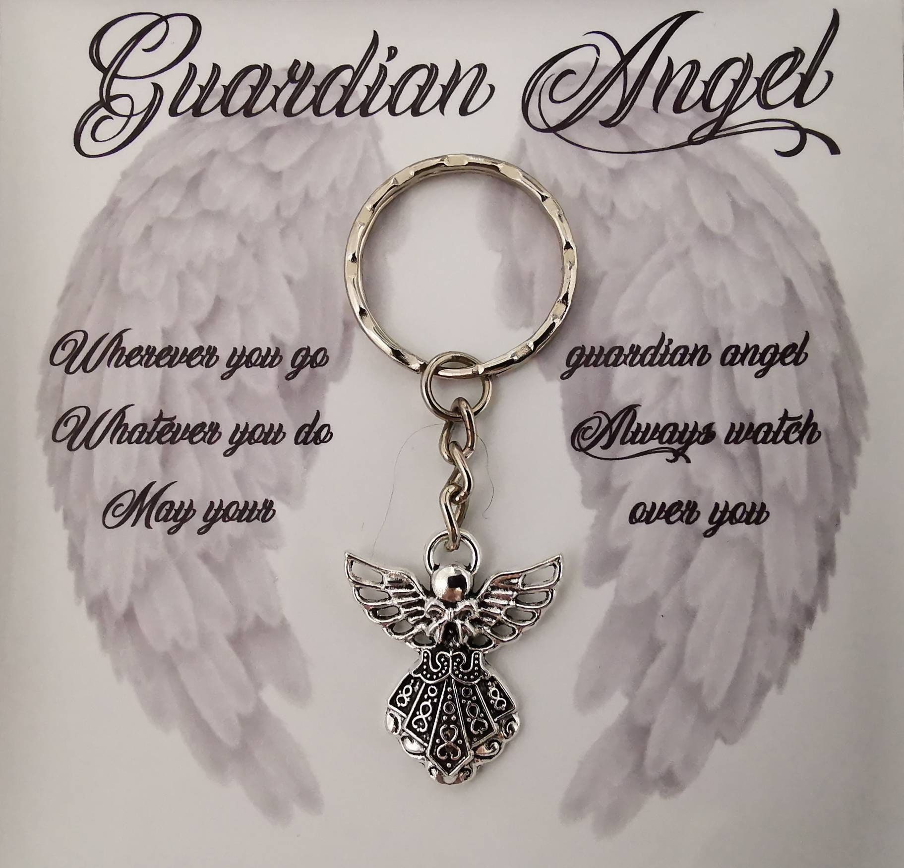 Guardian Angel Keyring Angel Keychain Angel Charm Guardian | Etsy