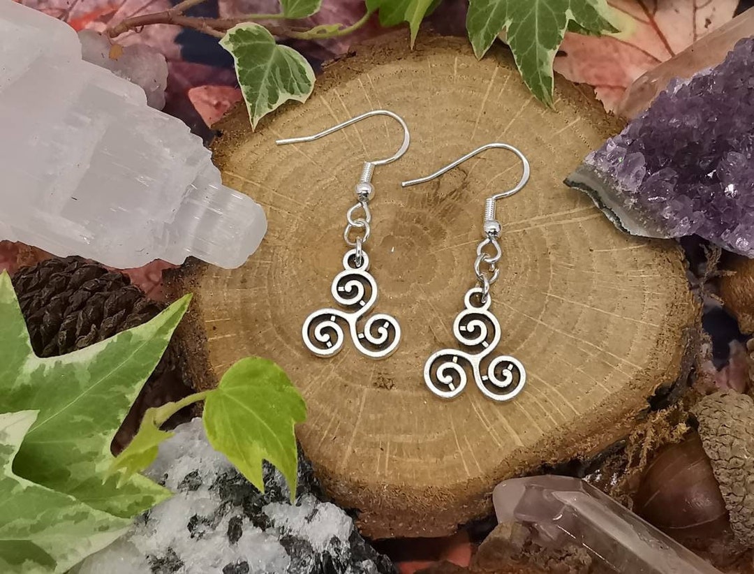 Triskele Ohrringe, keltische Spiral Ohrringe, Triskele Schmuck ...