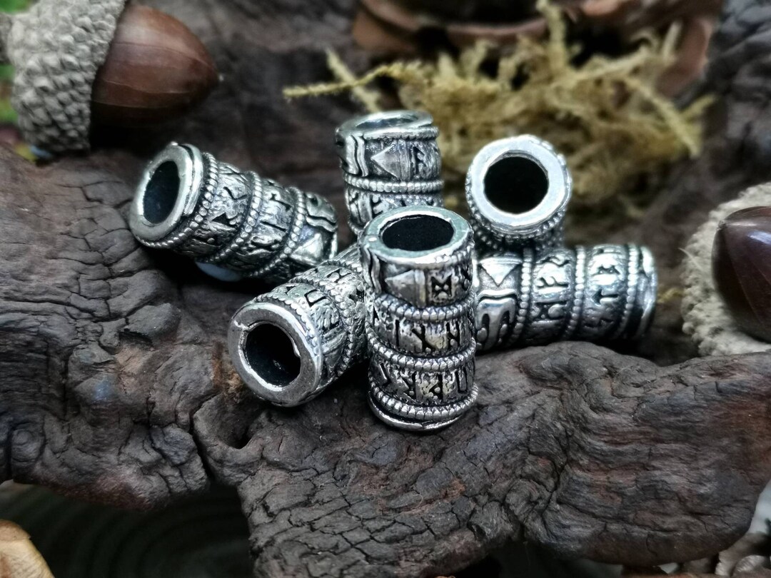 Rune Beads, Beard Rings, Mens Hair Beads, Celtic Rune Beads, Dreadlock ...