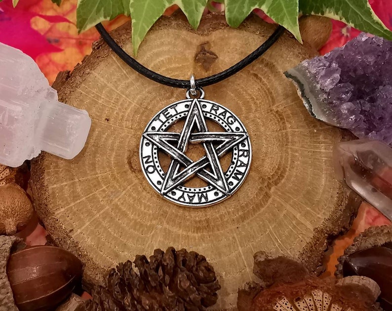 Pentagram Protection Charm Necklace Silver Pentacle Amulet - Etsy UK