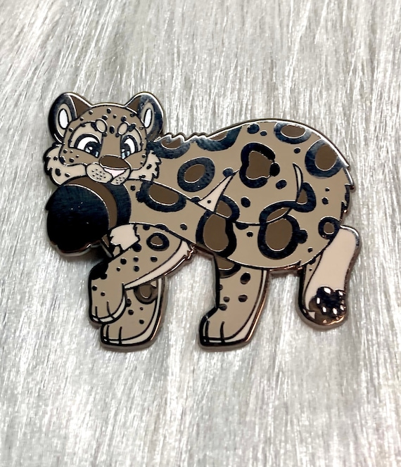 Snow Leopard Enamel Pin Animal Cute Furry Cartoon - Etsy