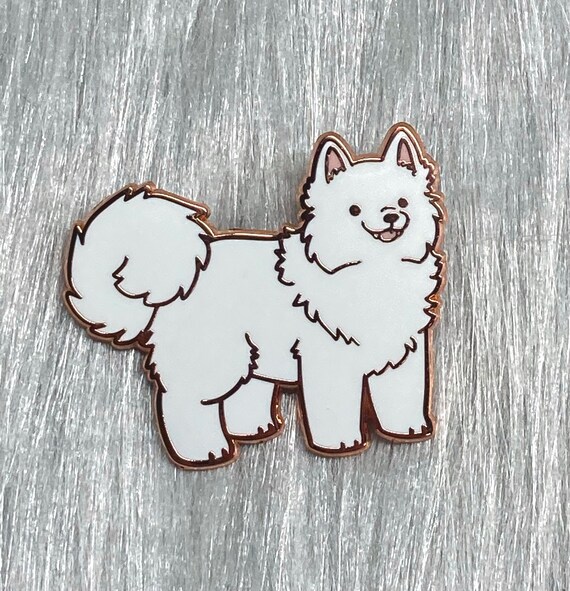 Samoyed Dog Enamel Pin Rose Gold Fluffy Chibi Animal Puppy | Etsy