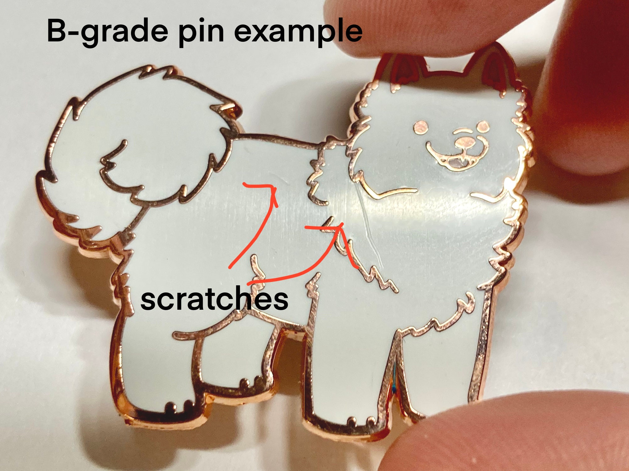 Samoyed Dog Enamel Pin Rose Gold Fluffy Chibi Animal Puppy | Etsy