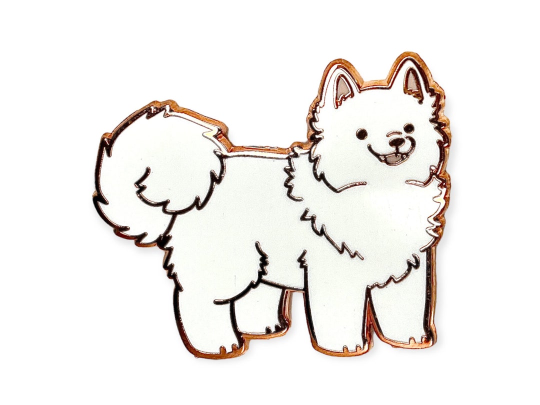 Samoyed Dog Enamel Pin Rose Gold Fluffy Chibi Animal Puppy Furry - Etsy