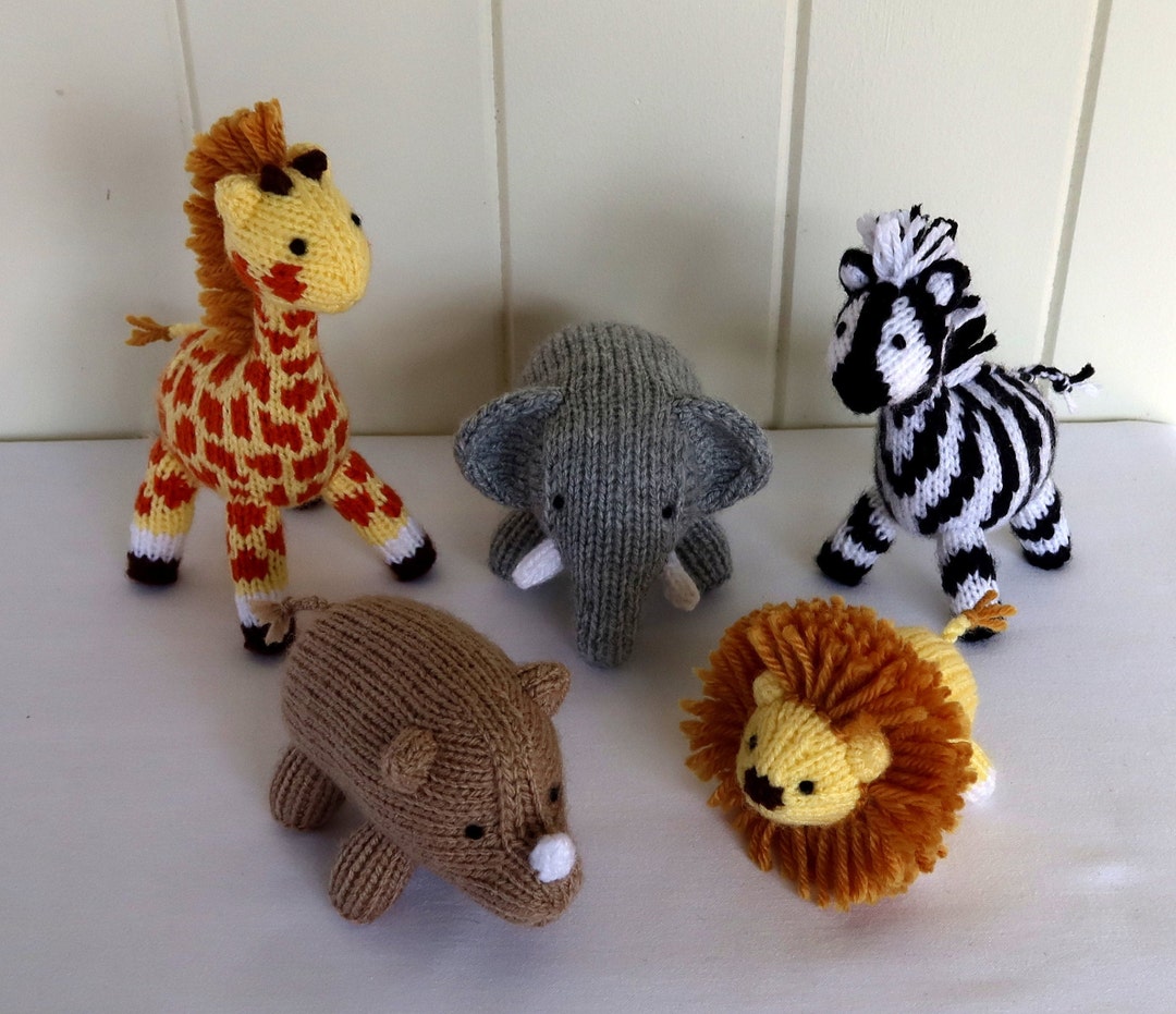 African Jungle Animals Hand Knitted Mini Knitted Toys Set - Etsy