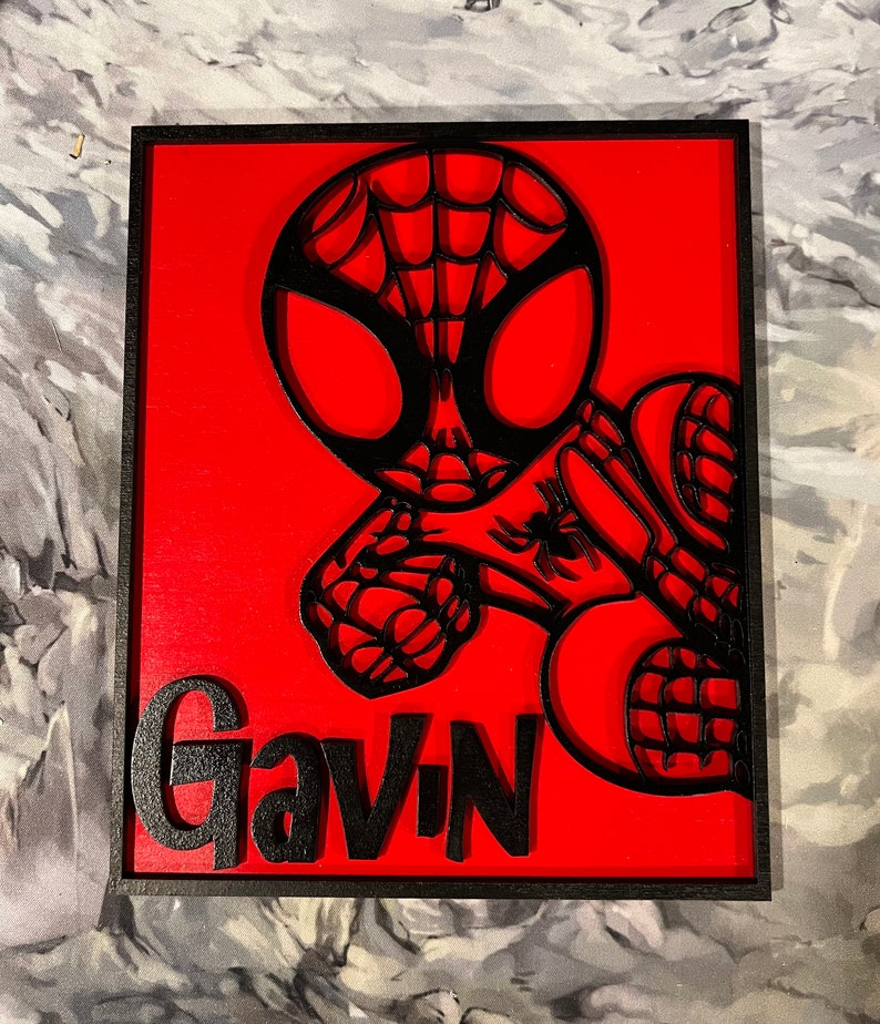 Spider-man Wall Decor Layered Customizable Kids Room - Etsy