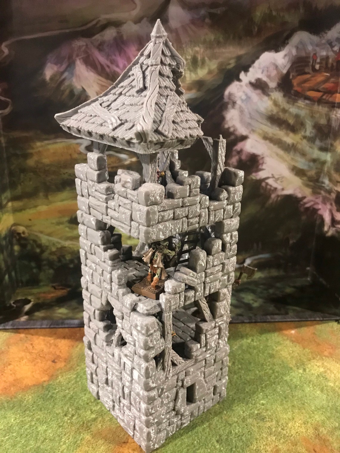 Ruin Tower Terrain Scenery Tabletop 28mm Miniatures Wargame | Etsy