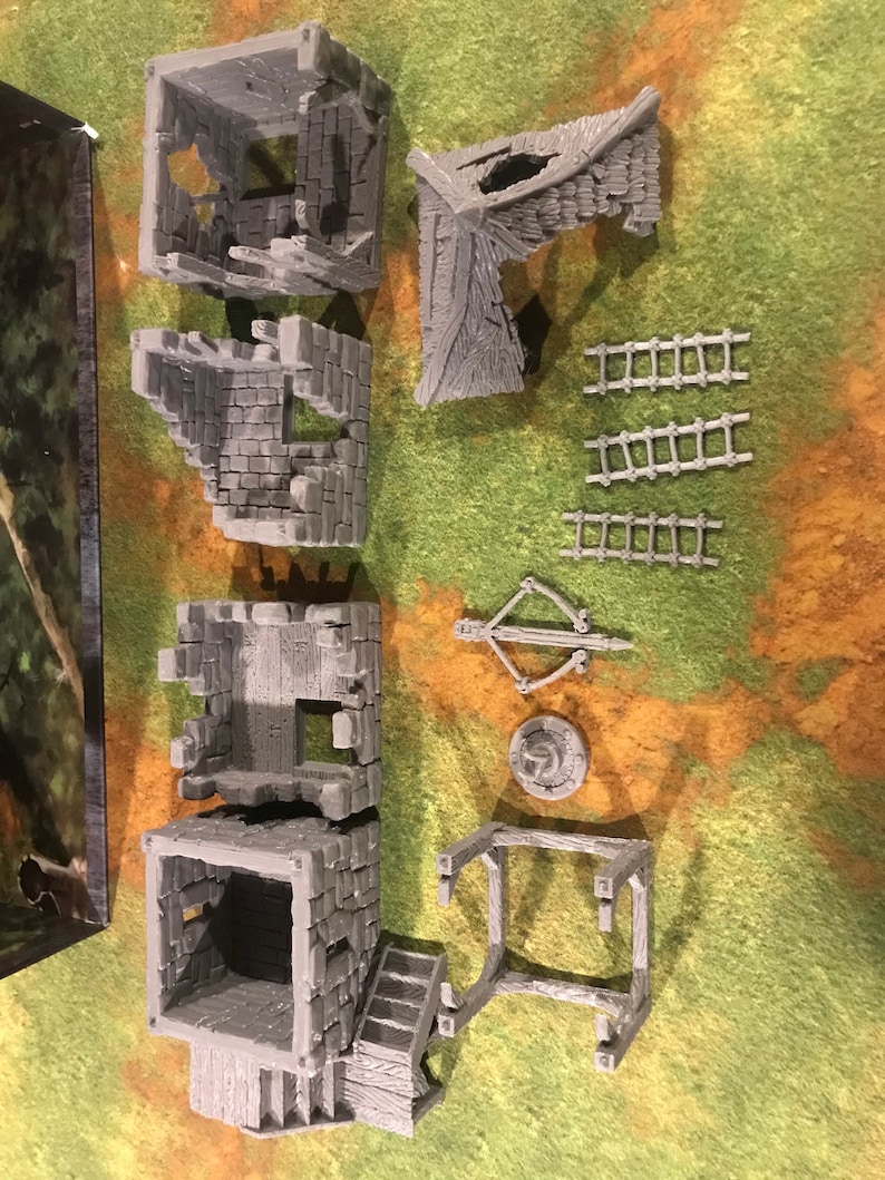 Ruin Tower Terrain Scenery Tabletop 28mm Miniatures Wargame | Etsy