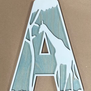 Safari Themed, Layered Wooden Nursery Letters, Kids Room, Laser Cut ...