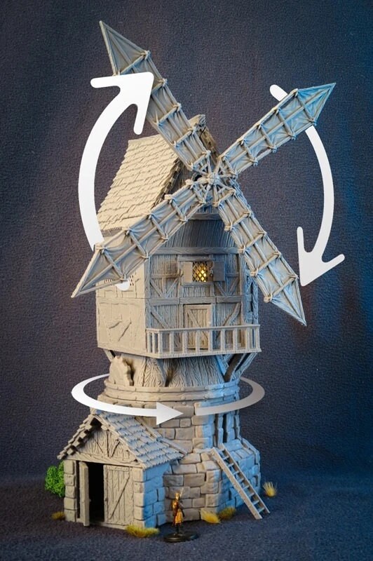 Wind Mill Terrain Scenery for Tabletop 28mm Miniatures - Etsy