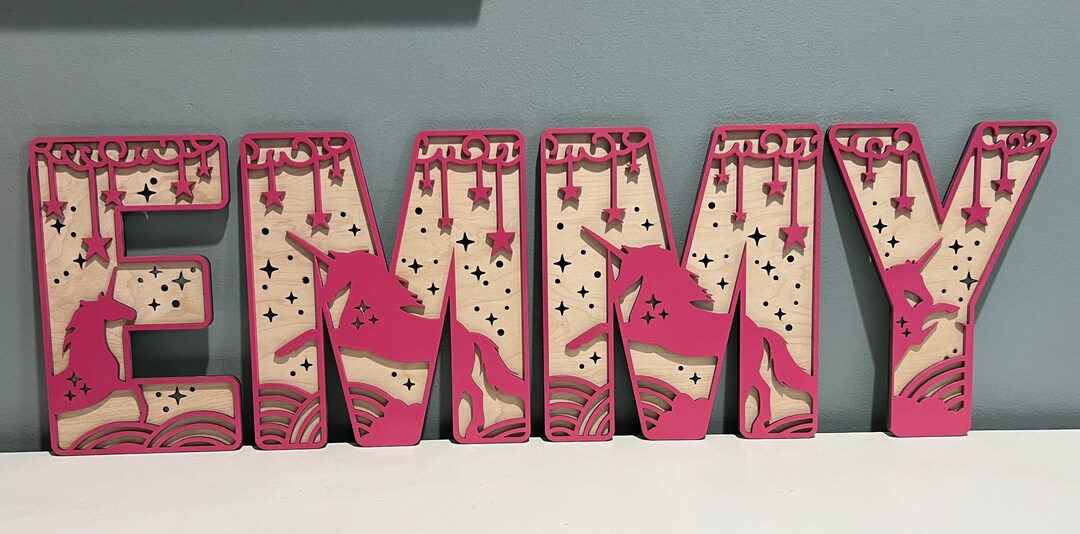 Unicorn Themed Alphabet, Kids Room, Letters (full Alphabet), Layered ...