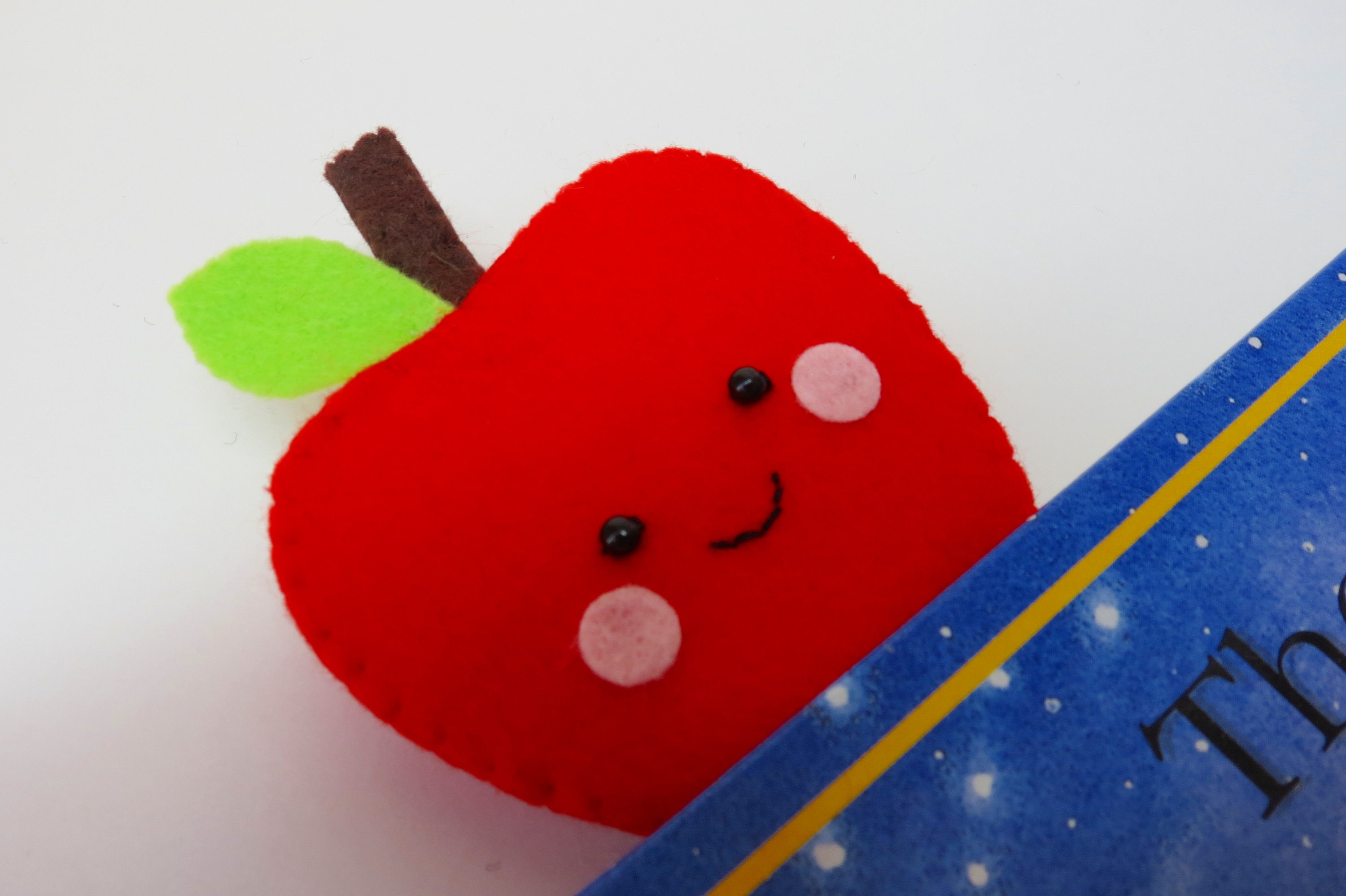 Kawaii Fruits Bookmarks, Felt Bookmarks, Little Readers, Apple Bookmark ...