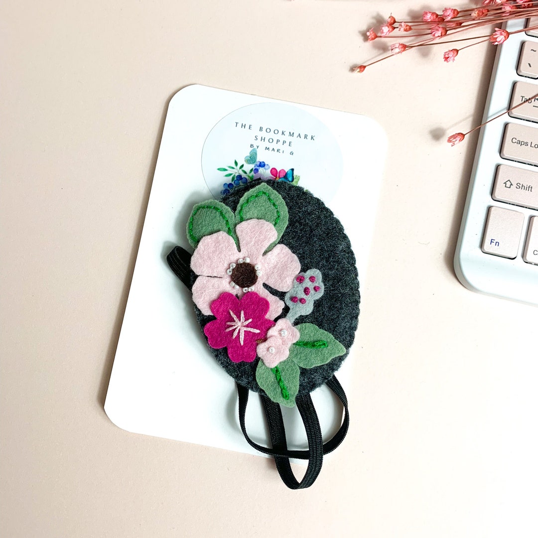 Planner Band, Bookmark, Felt Bookmark, Felt Flowers Bookmark, Elastic ...