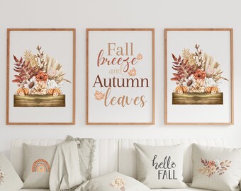 Set of 3 Fall Printables, Wall Art Fall Decor, Fall Prints, Autumn ...