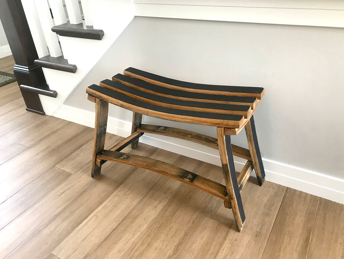 Whiskey, Wine Barrel Bench - Etsy