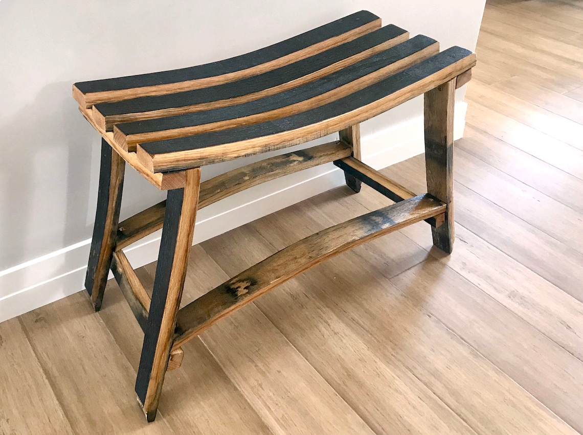 Whiskey Wine Barrel Bench - Etsy