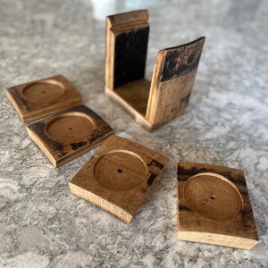 Whiskey Barrel Coasters With Holder - Etsy