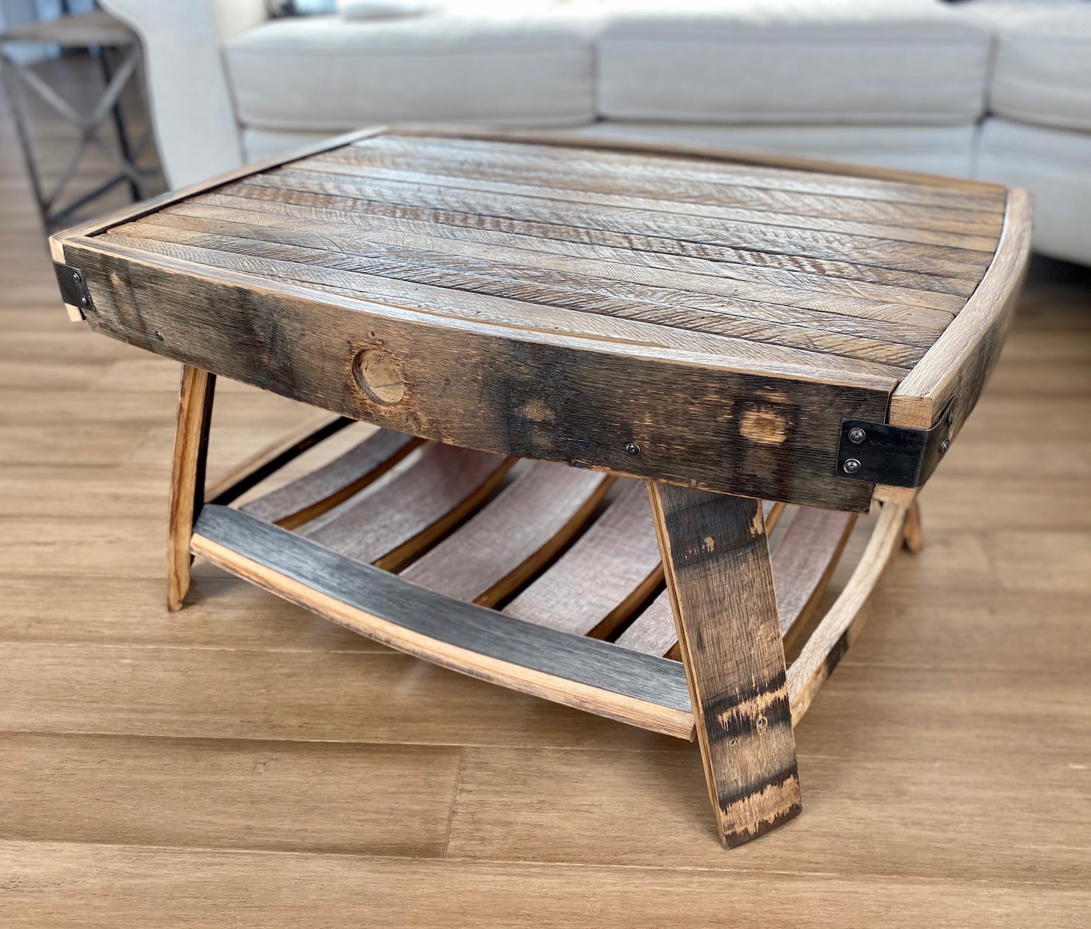 Whiskey Barrel Stave Coffee Table | Etsy