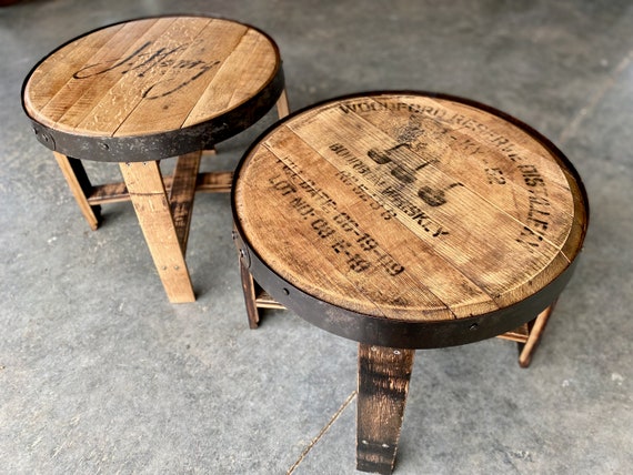 Whiskey Wine Barrel End Table Etsy UK