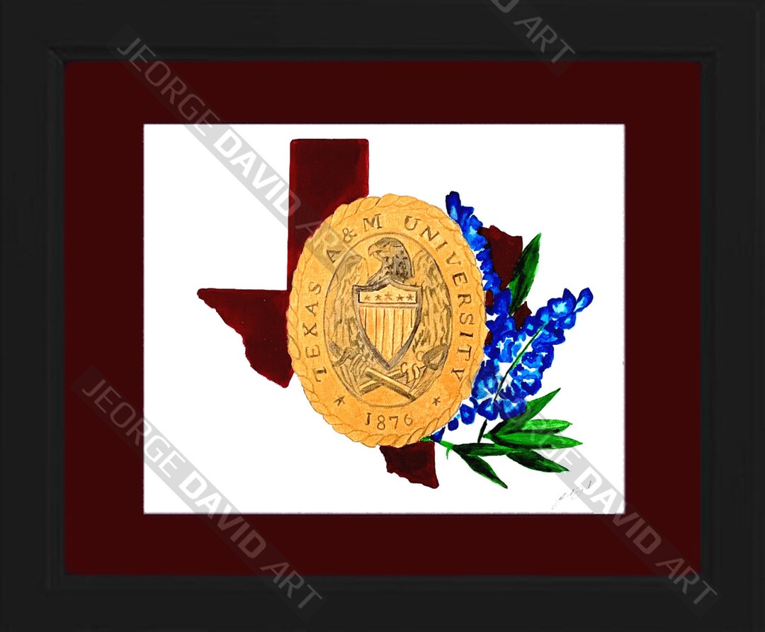 ART PRINT, Texas A&M Aggie Crest - Etsy
