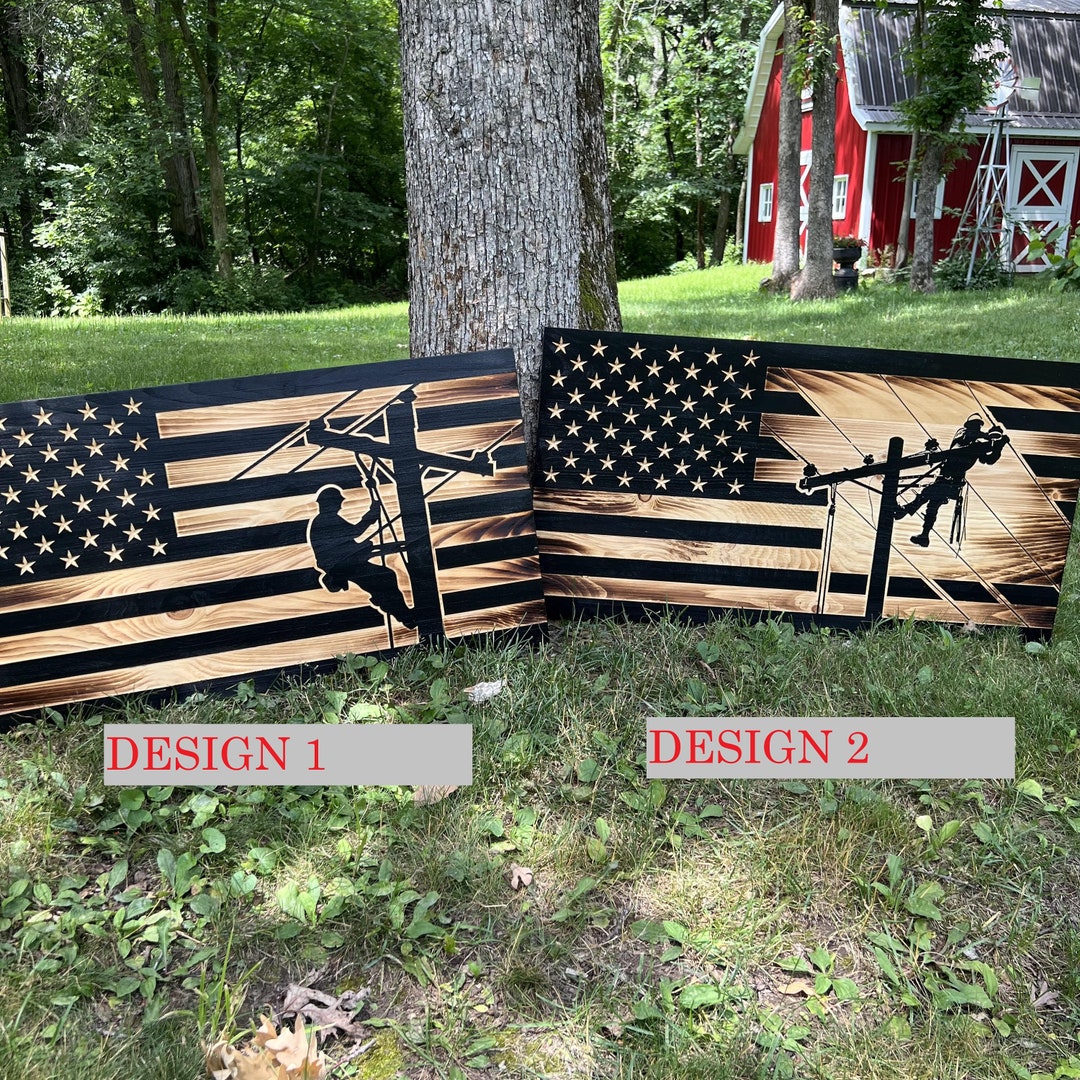 Electrical Power Lineman American Flag | Gift for Linemen - Etsy