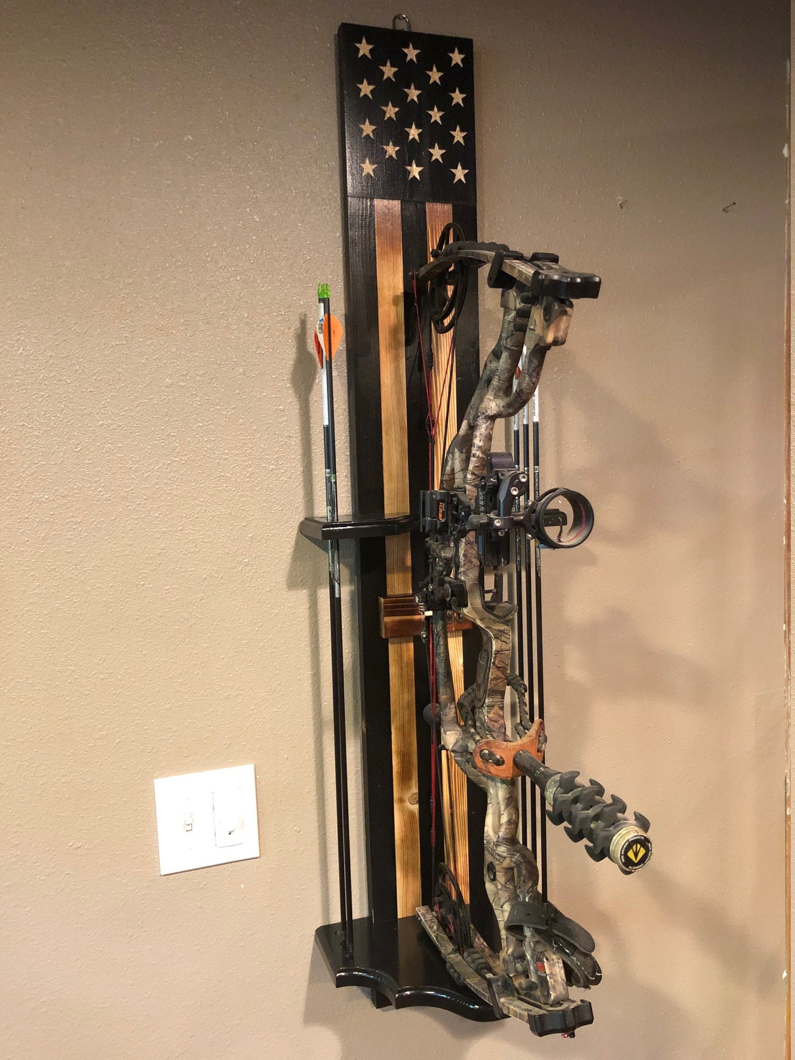 Old Glory Carved Subdued Colors Compound Bow Rack - Etsy