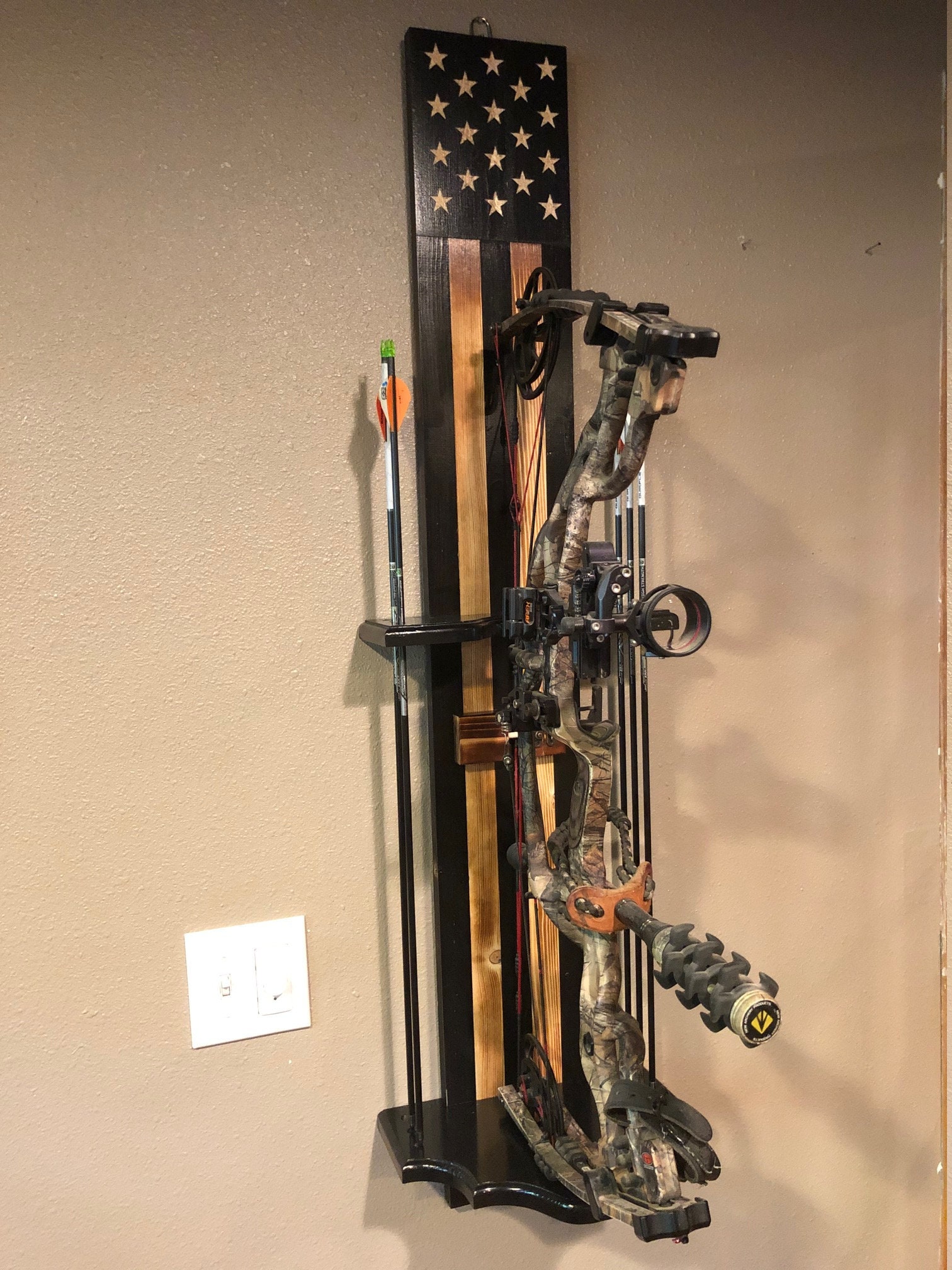 Old Glory Carved Subdued Colors Compound Bow Rack - Etsy
