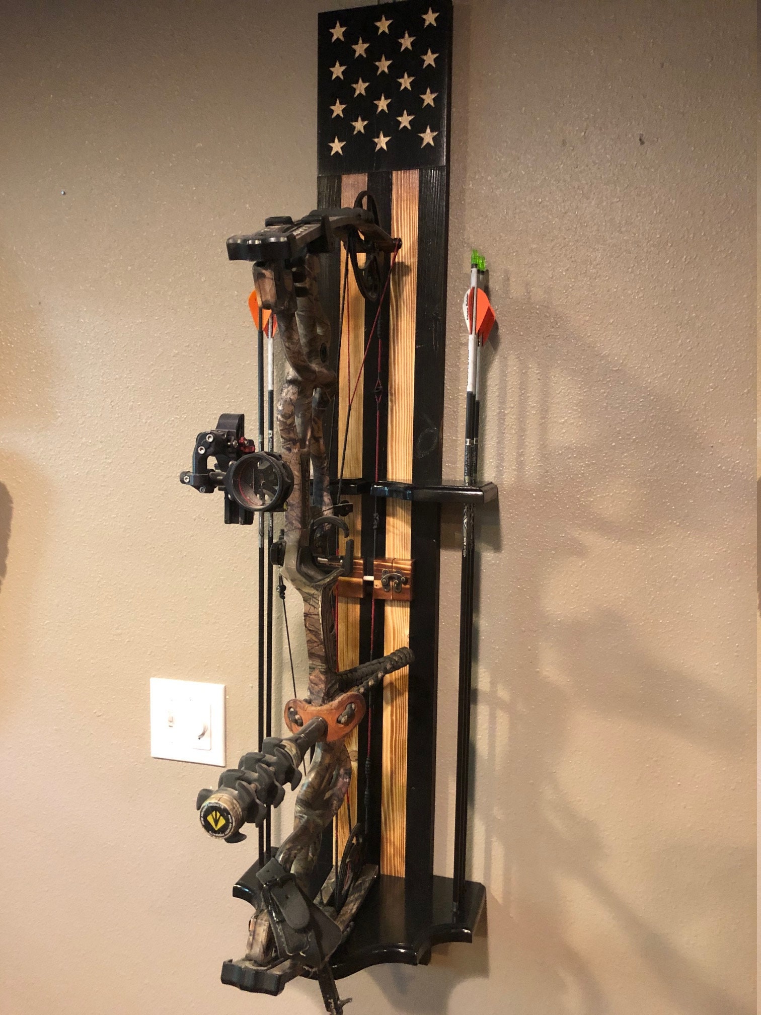 Old Glory Carved Subdued Colors Compound Bow Rack - Etsy