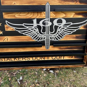 160th SOAR Nightstalker Wood Carved American Flag Coin Shelf - Etsy