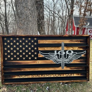 160th SOAR Nightstalker Wood Carved American Flag Coin Shelf - Etsy