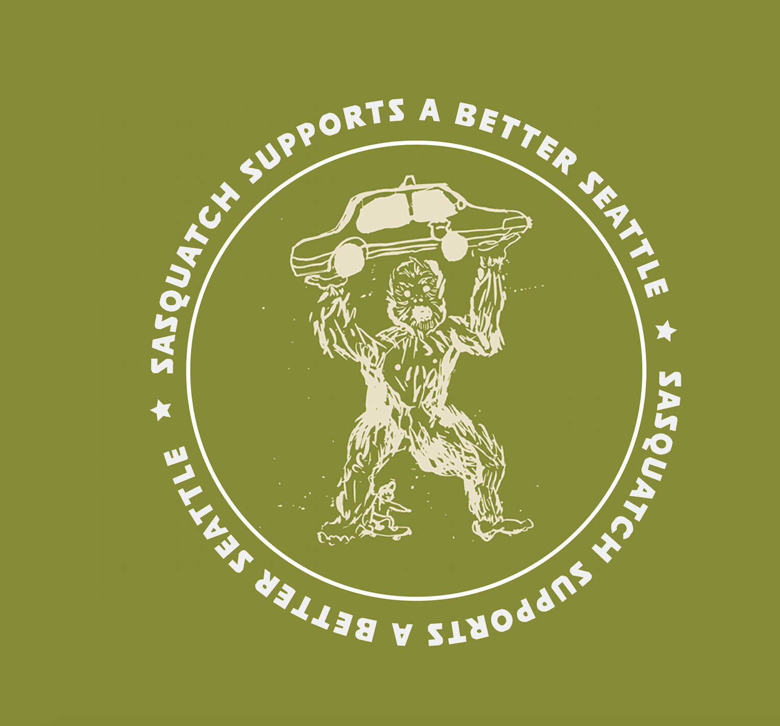 Sasquatch Supports a Better Seattle STICKER - Etsy