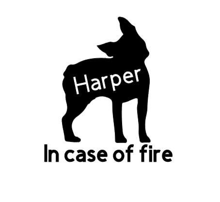 Dog Breed and Name in Case of Fire Sticker/decal - Etsy