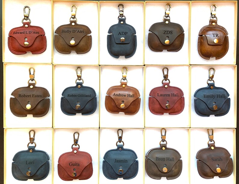 Personalized Christmas Airpods Case Custom Leather Airpods Pro | Etsy