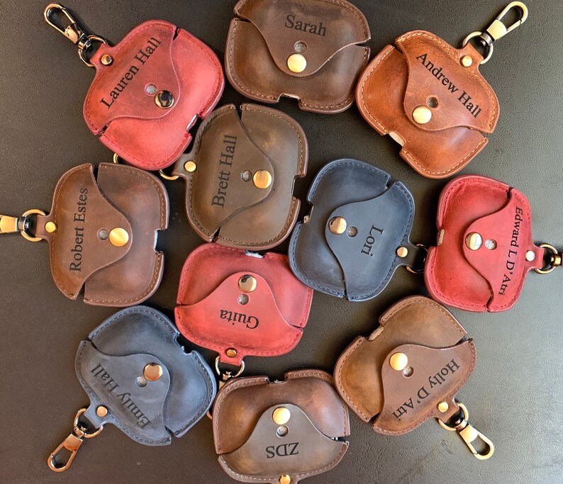 Personalized Christmas Airpods Case Custom Leather Airpods Pro | Etsy