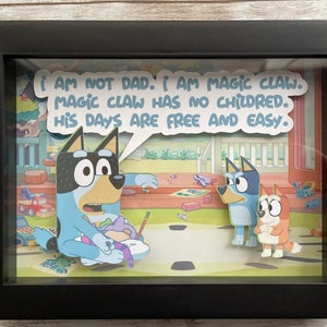 Magic Claw Bluey Shadowbox | Etsy