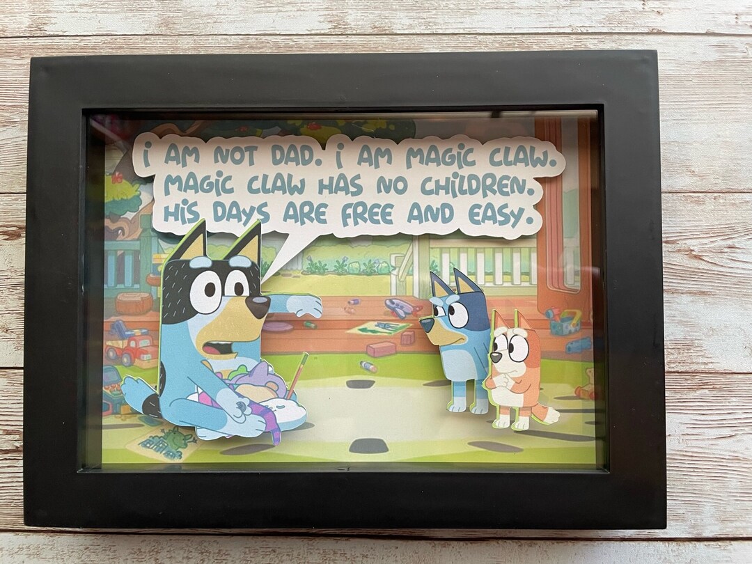 Magic Claw Bluey Shadowbox - Etsy