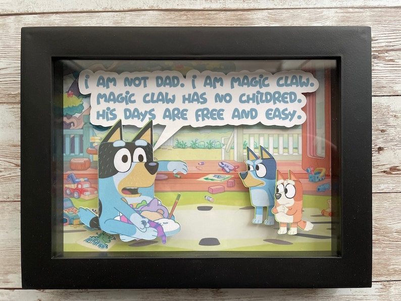 Magic Claw Bluey Shadowbox | Etsy