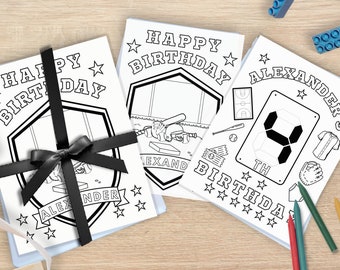 Happy Birthday Coloring Page Baseball Theme - Etsy