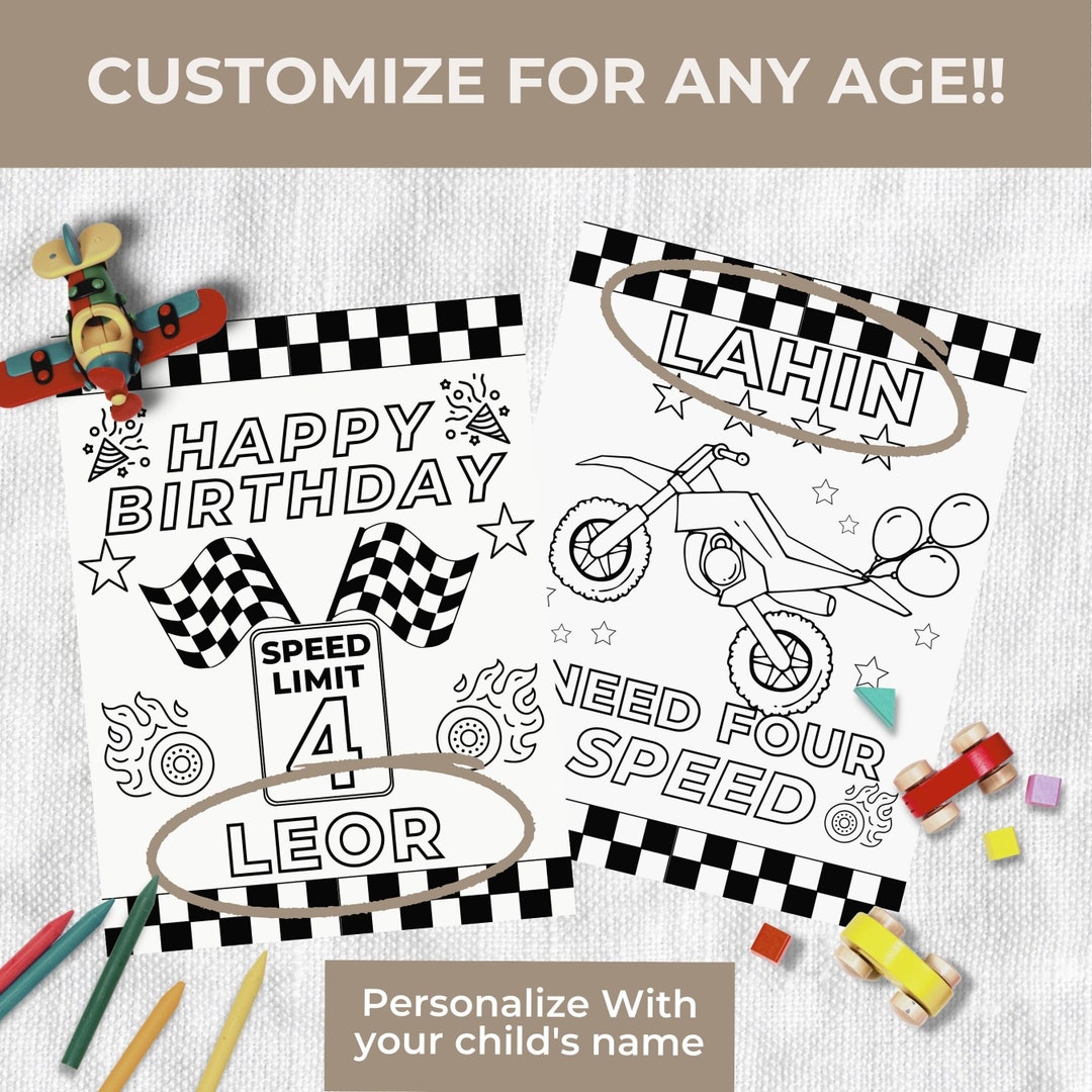 Personalized Dirk Bike Need Four Speed Birthday Coloring Page Need Four ...
