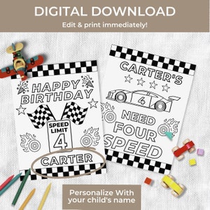 Need Four Speed Birthday Party Coloring Page Race Car 4th Birthday ...