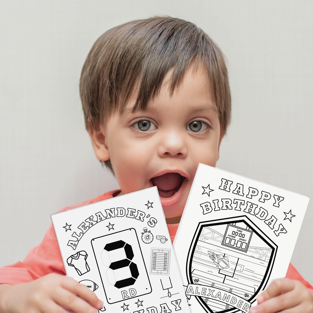 Personalized Sport Themed Activity for Boy Birthday Party Football ...