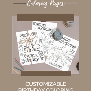 One Happy Camper Birthday Coloring Sheet Personalized One Happy Camper ...