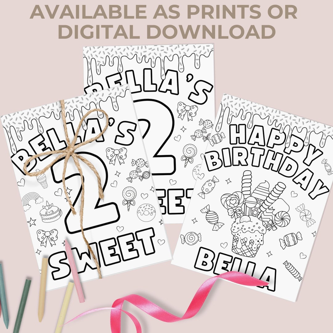 Custom Sweet Birthday Coloring Page Personalized Girl Sweet Coloring ...