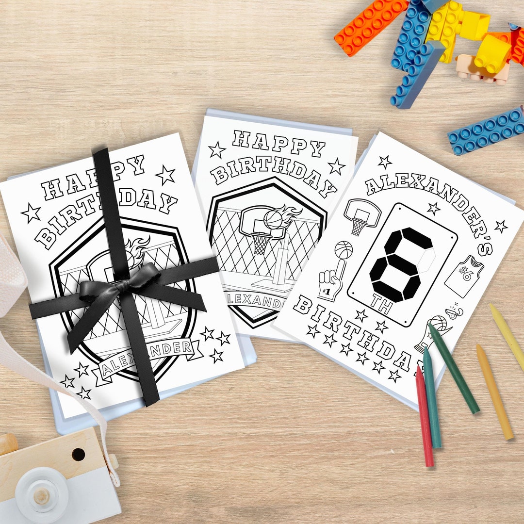 Personalized Basketball Coloring Page Kid Sport Theme Birthday Party ...