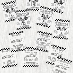 Personalized Two Fast Coloring Page Two Fast Birthday Party Favor Idea ...