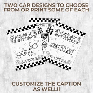 Personalized Two Fast Coloring Page Two Fast Birthday Party Favor Idea ...